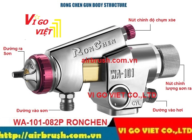 Súng phun sơn tự động WA-101-082P Ronchen - Súng phun sơn